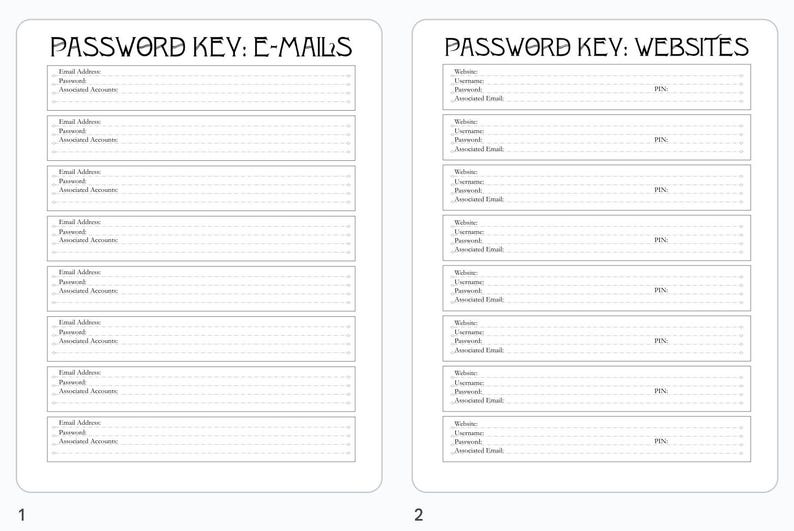 Password Key, Log, Chart, Tracker, A4, Letter, Keep Passwords Safe ...