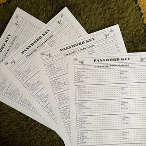 Password Key, Log, Chart, Tracker, A4, Letter, Keep Passwords Safe ...