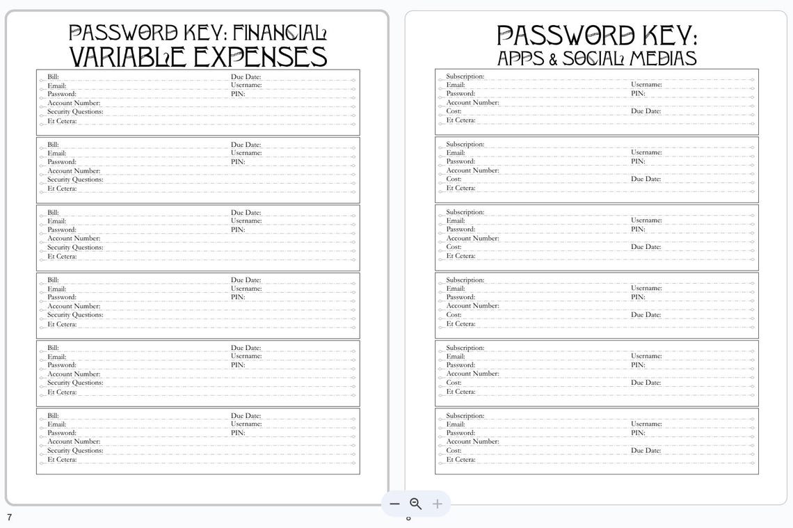 Password Key, Log, Chart, Tracker, A4, Letter, Keep Passwords Safe ...