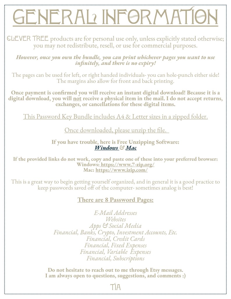 Password Key, Log, Chart, Tracker, A4, Letter, Keep Passwords Safe ...