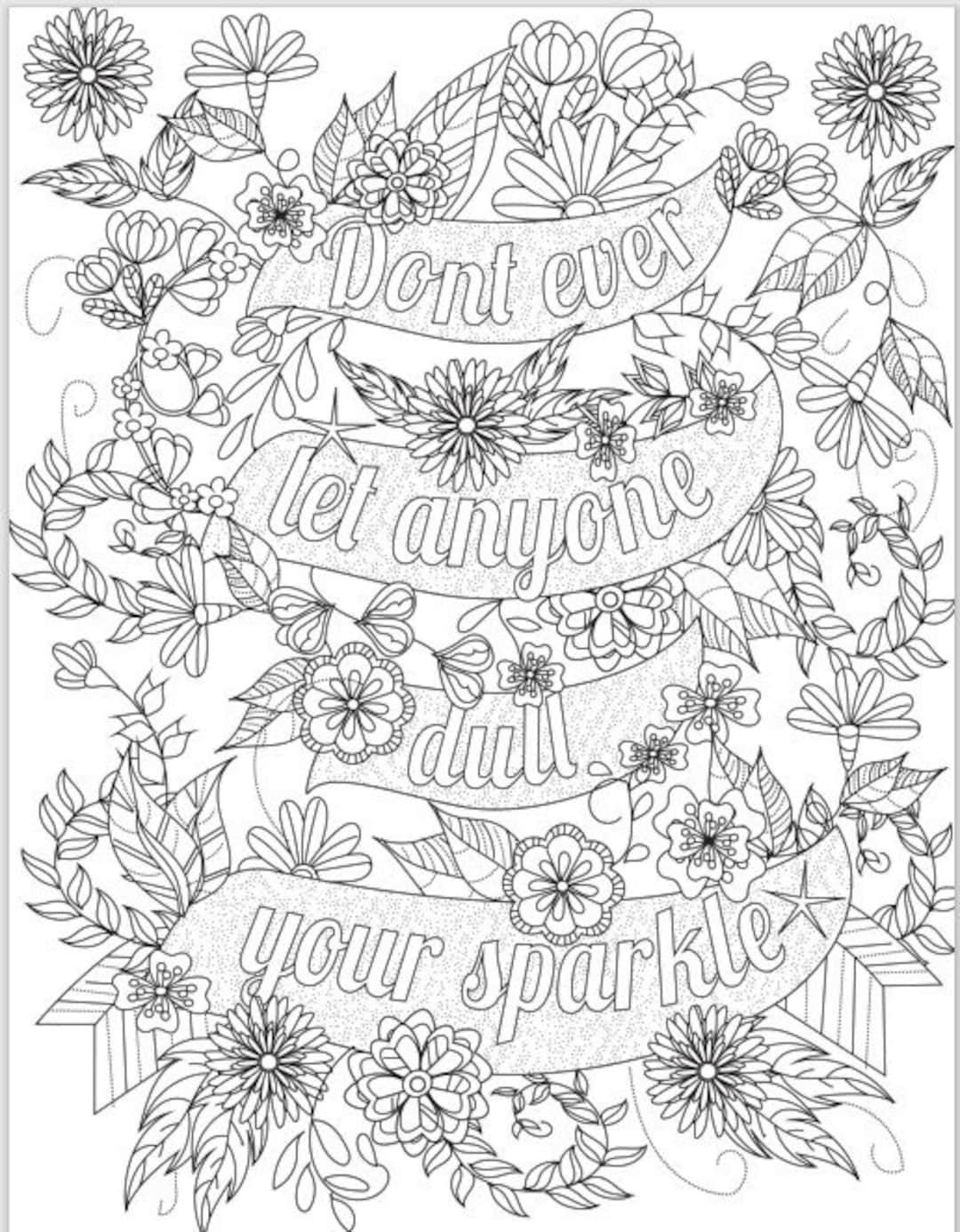 Inspirational Coloring Pages - 10 Pages - Etsy