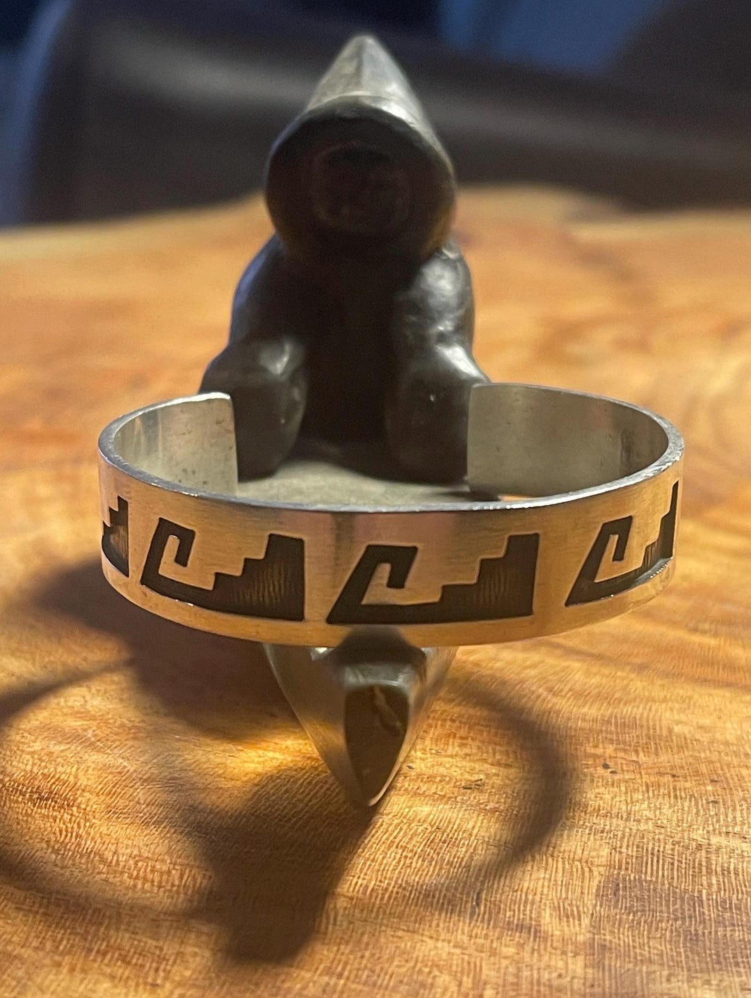 Vintage Native American Hopi Sterling Shadow Box Cuff Bracelet Signed ...