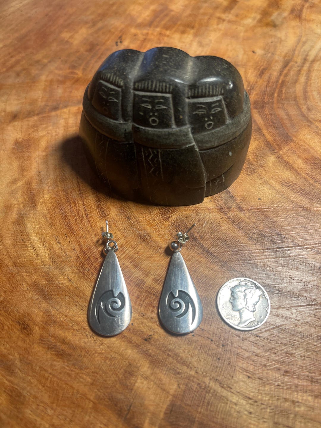 Native American Vintage Hopi 925 Sterling Silver Earrings Signed ...