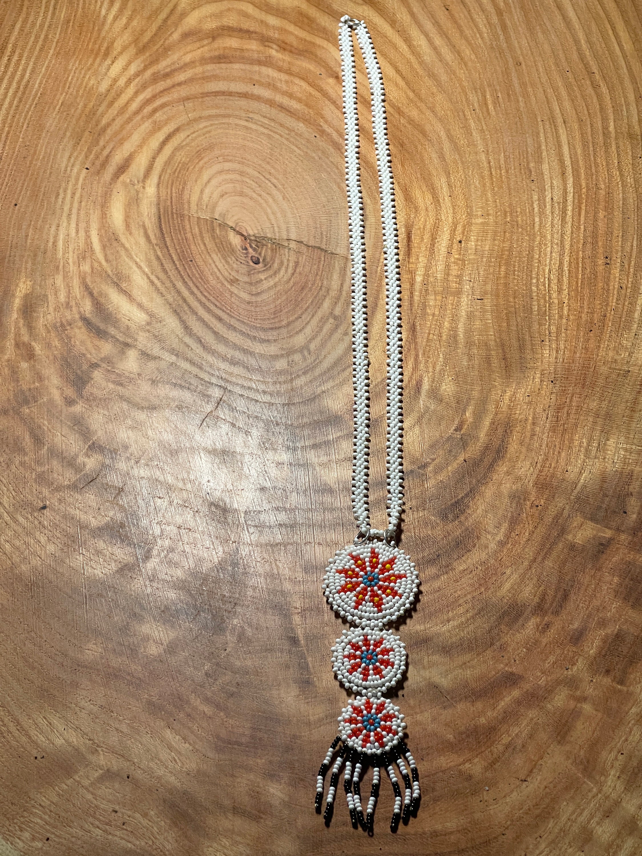 Native American Seed Bead Three Medallion Necklace - Etsy