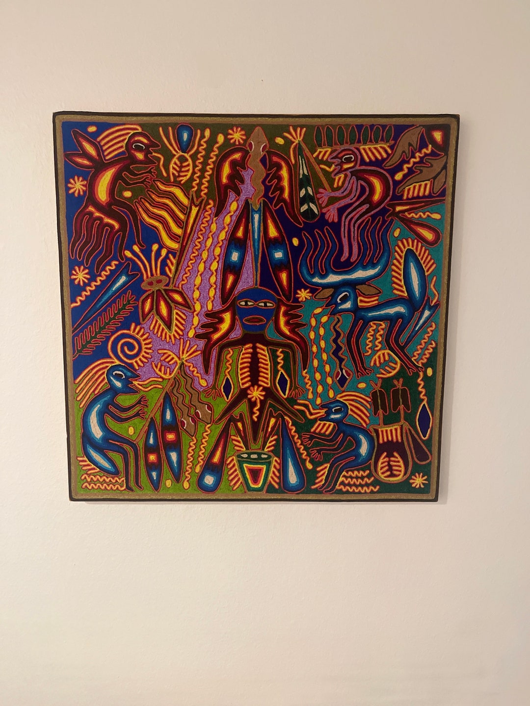 Indigenous Yarn Art From the Huichol Indians of Mexico Very Large ...