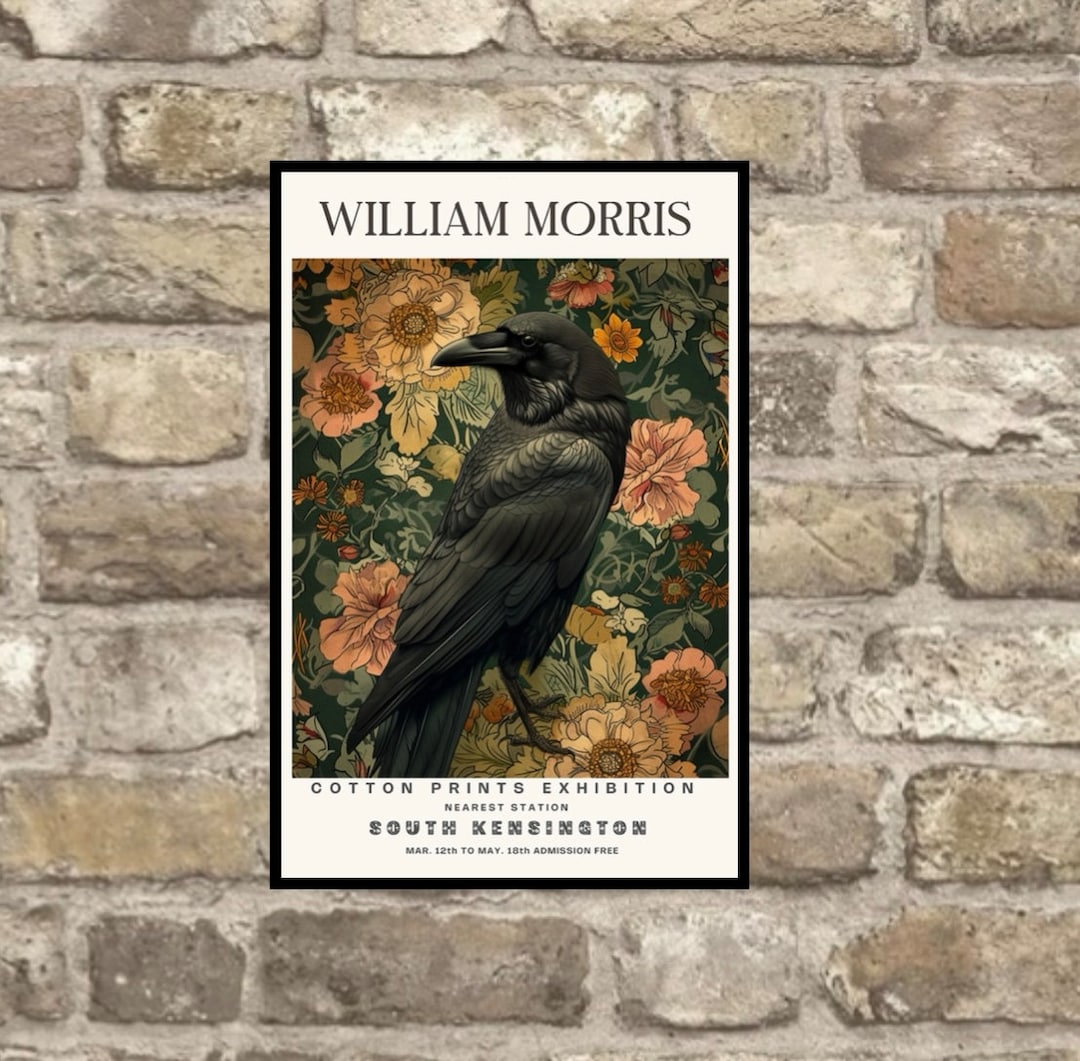 William Morris Raven Exhibition Print, William Morris Print, Raven ...