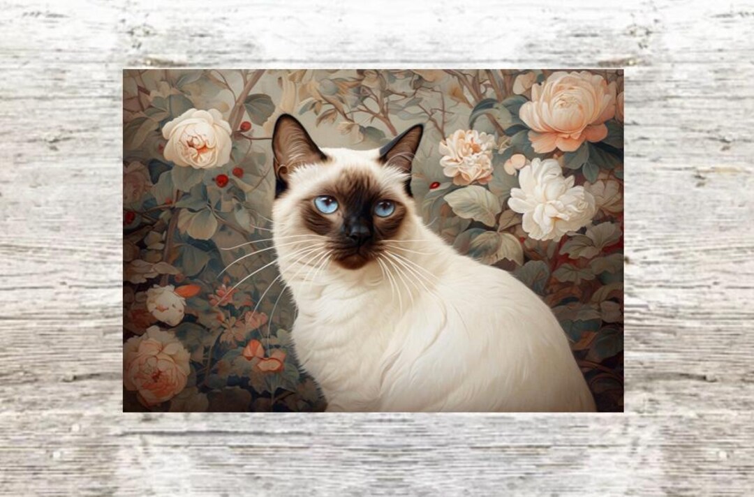 Vibrant Siamese Cat Print, Siamese Cat Print, Siamese Cat Poster ...