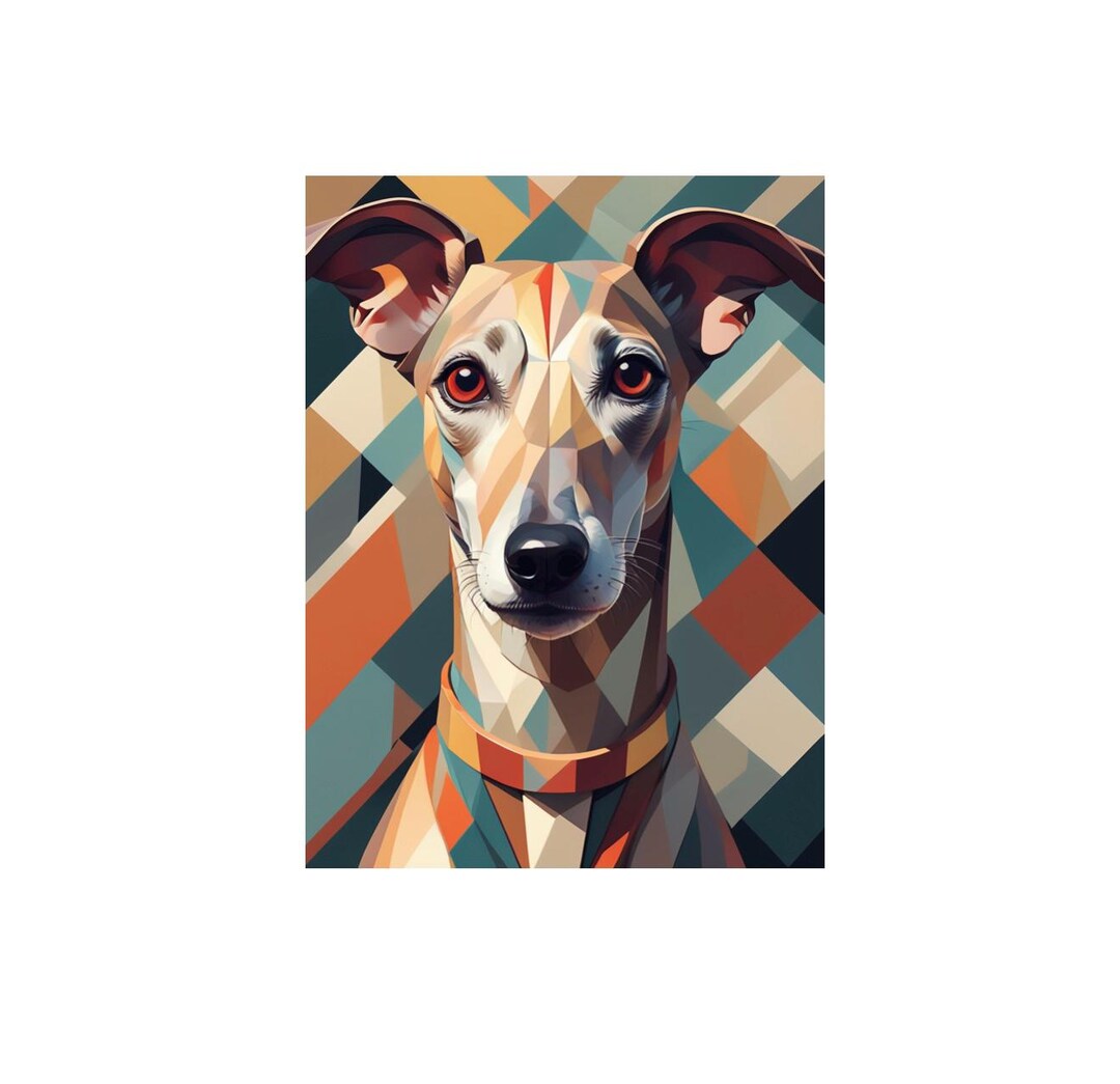 Bauhaus Style Whippet Print, Abstract Whippet Print, Whippet Print, A5 ...