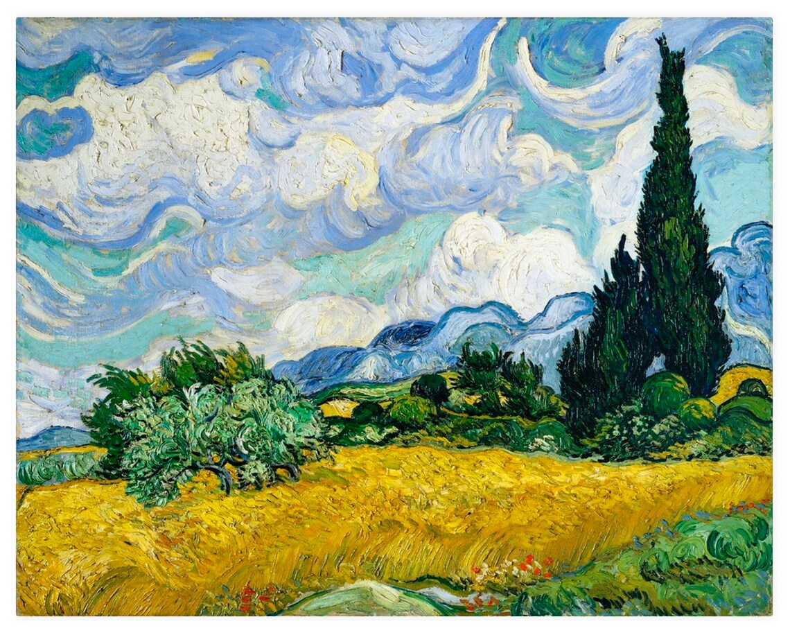 Van Gogh Wheatfield Print, Van Gogh Print, Wheatfield Print, Vintage ...