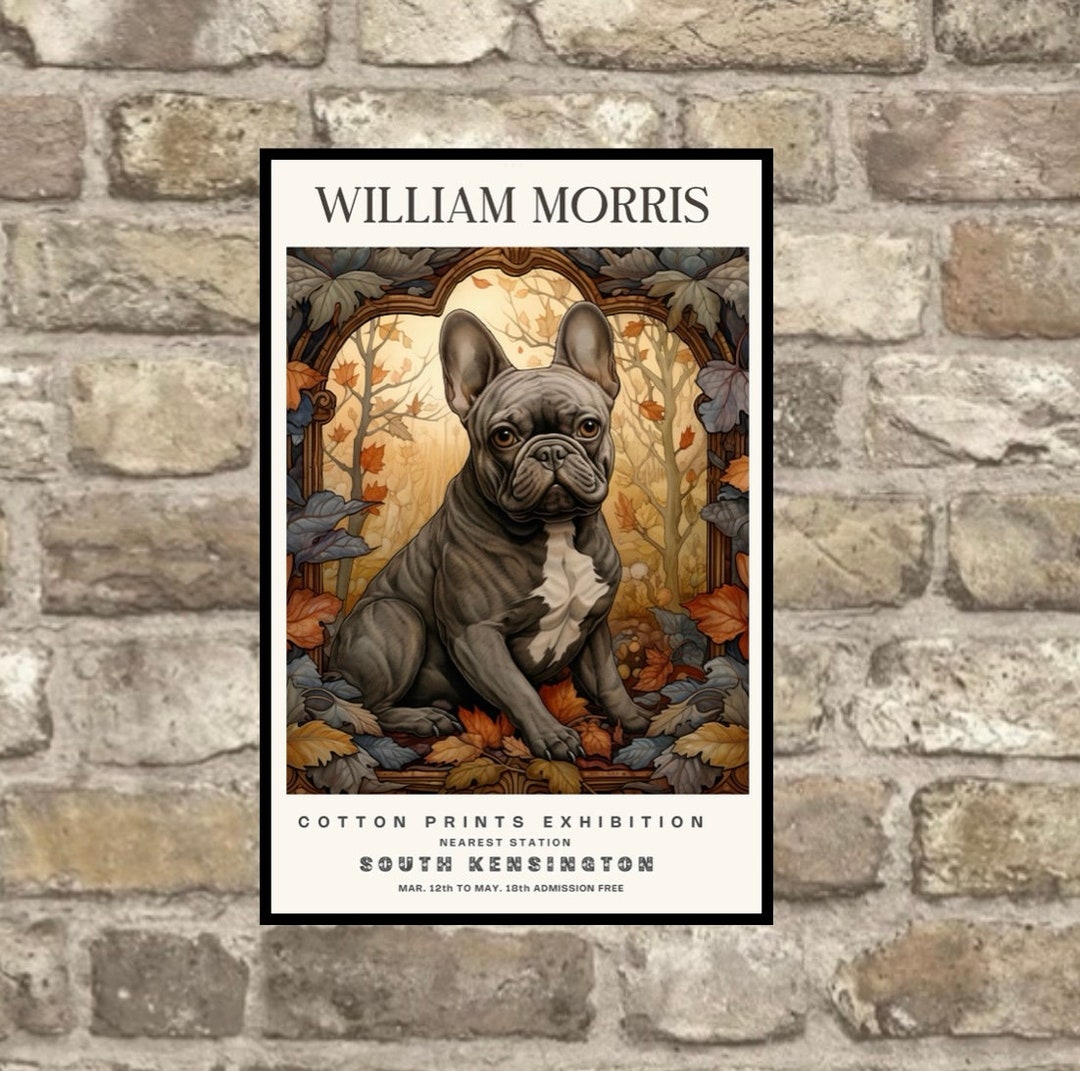 William Morris French Bulldog Exhibition Print, William Morris Print ...