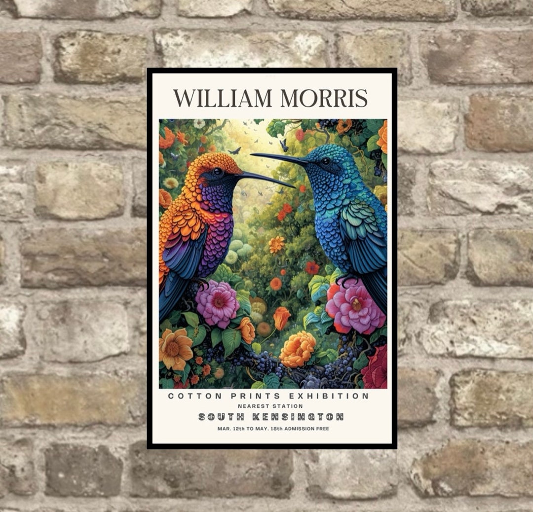 William Morris Hummingbirds Exhibition Print, William Morris Print ...