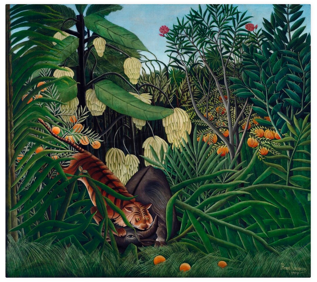 Henri Rousseau Fight Between A Tiger and a Buffalo Print, Rousseau ...