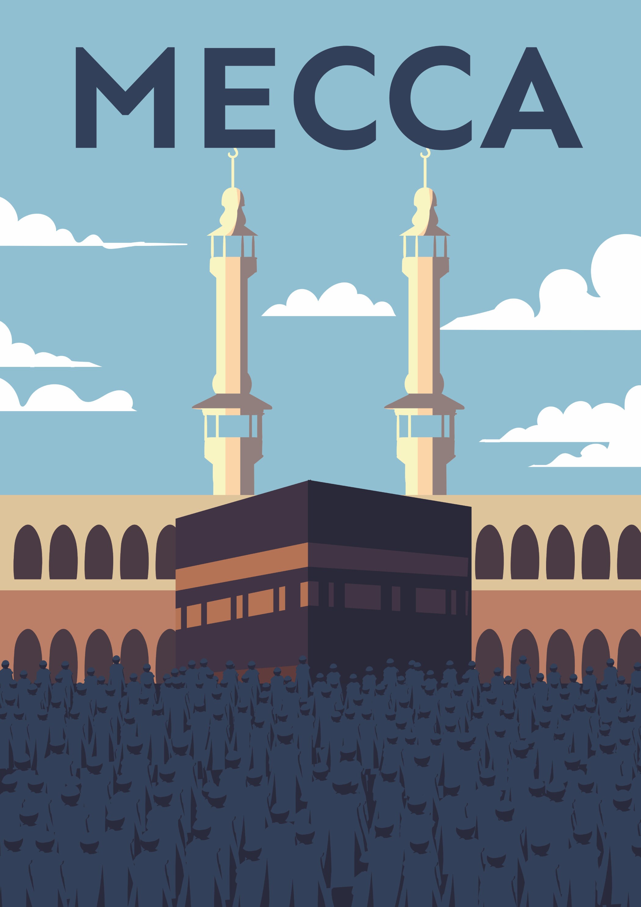 Mecca Kaaba Vintage Travel Poster | Islamic Hajj Gift - Etsy