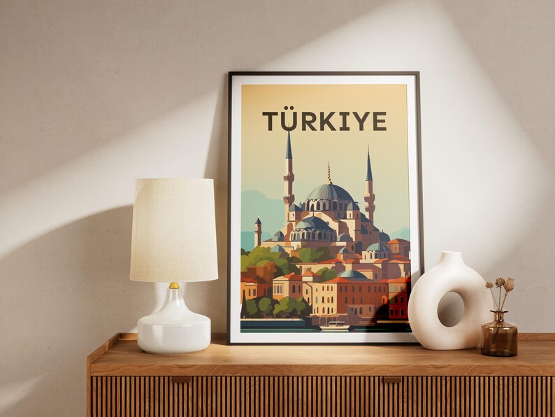 Türkiye Travel Poster | Vintage Istanbul Art Print | Turkish Wall Art ...