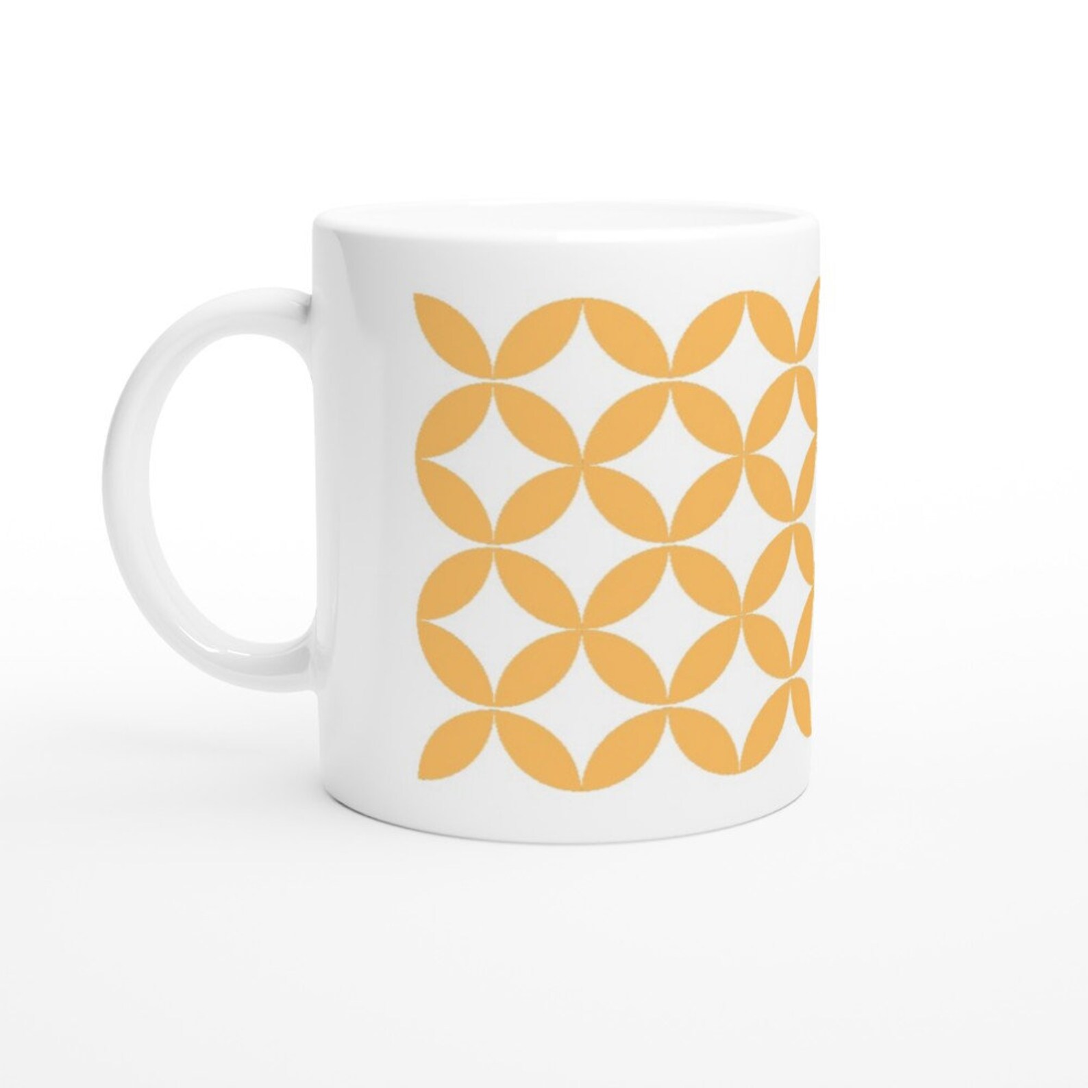 White Ceramic Mug With Islamic Geometry Pattern | Coffee Mug | Ramadan ...