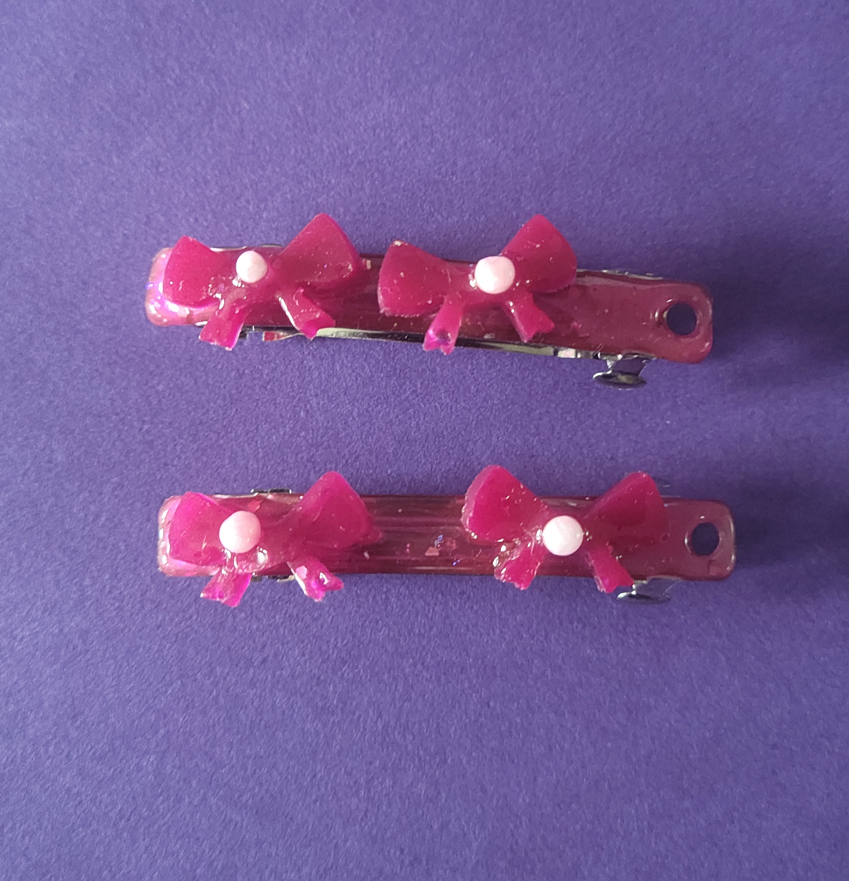 Pink Bow Hair Clip - Etsy