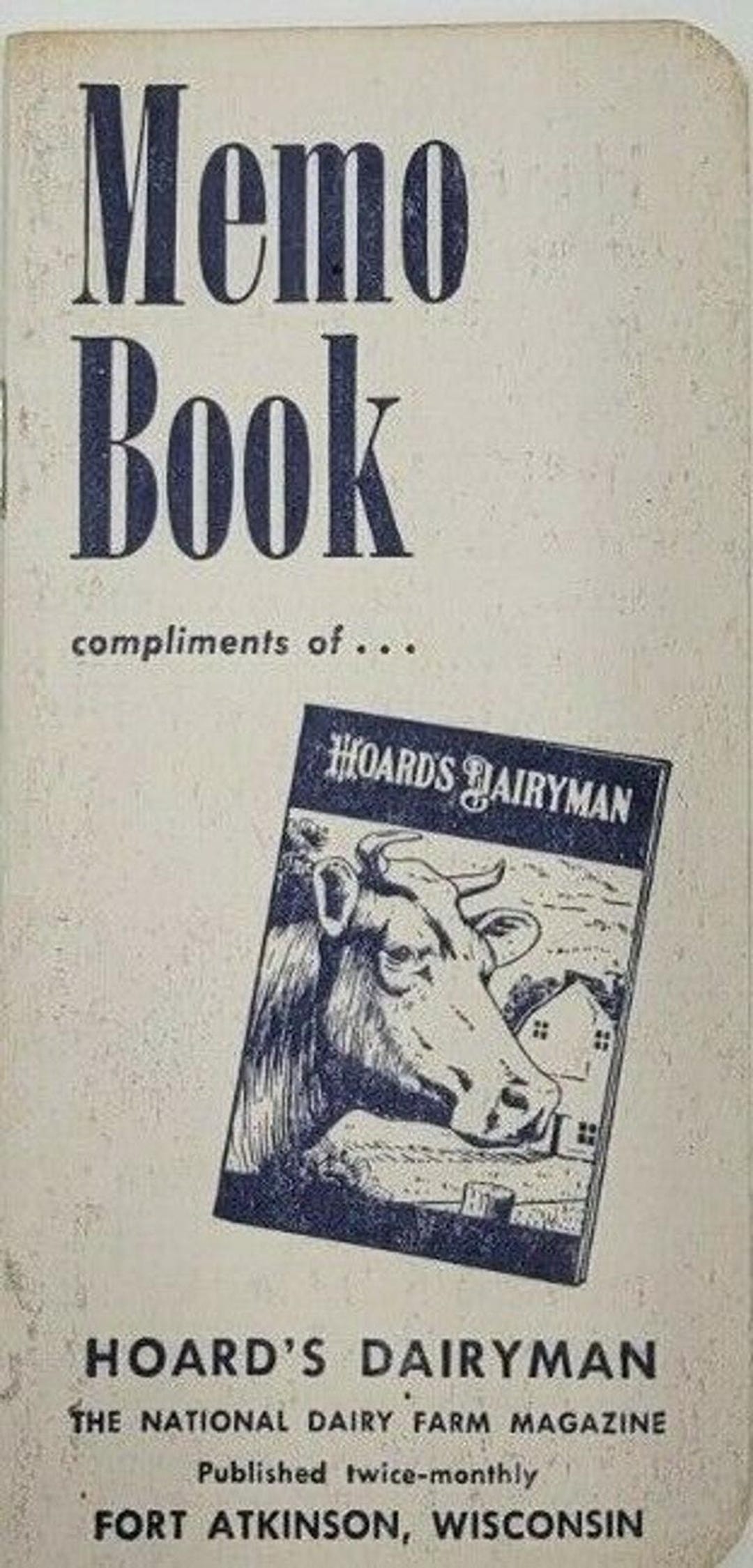 Vintage 1963 Hoard's Dairyman Advertising Notebook Fort Atkinson ...