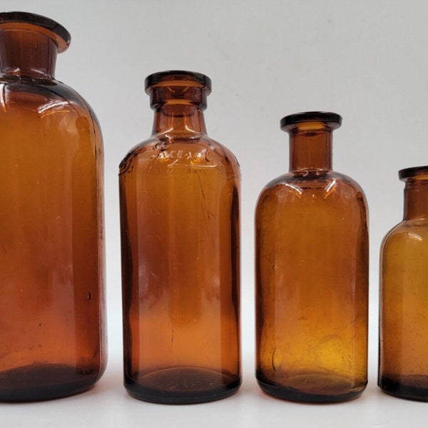 Amber Glass Jars With Cork - Etsy