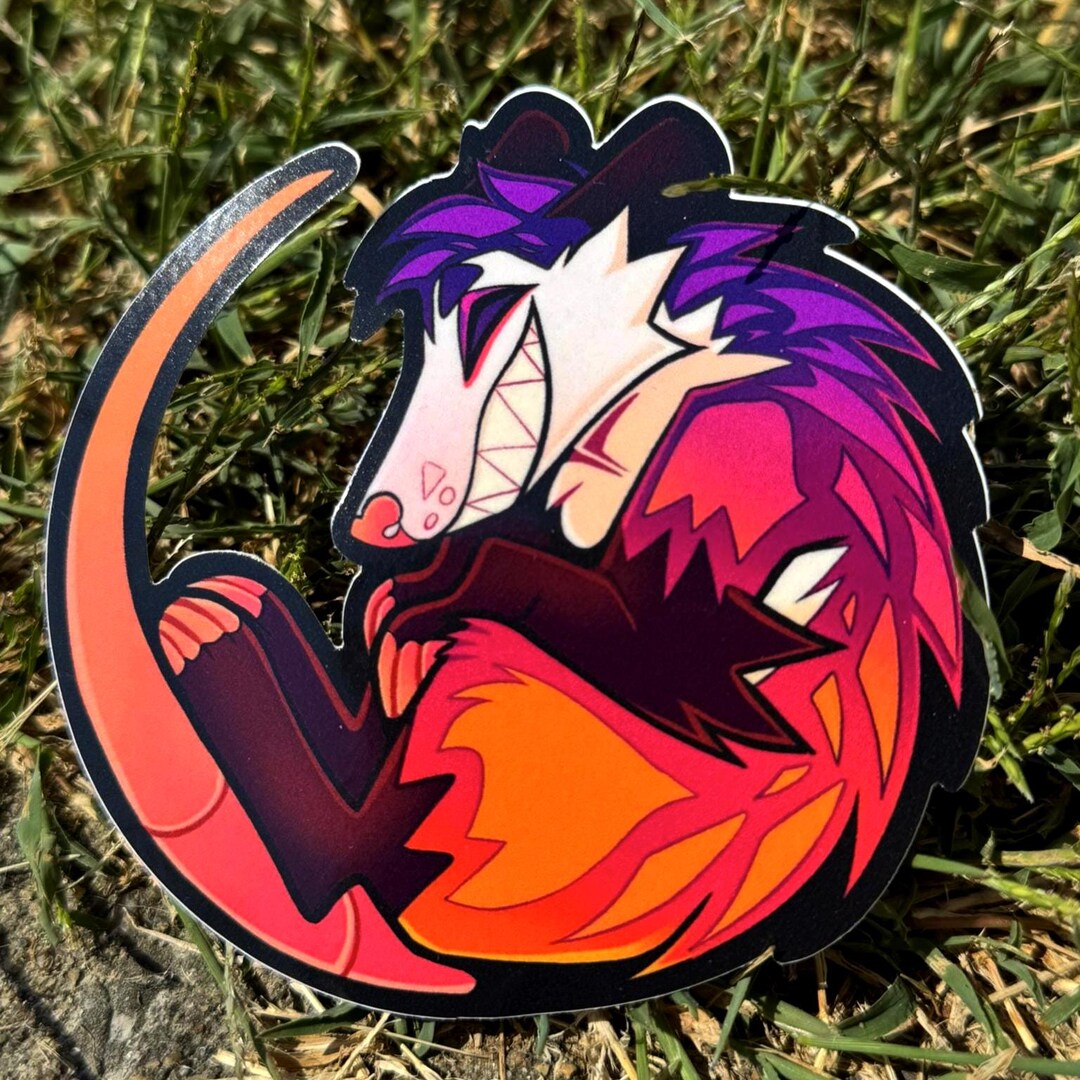 Play Dead Possum Furry Sticker - Vinyl Jumbo Sticker - Etsy