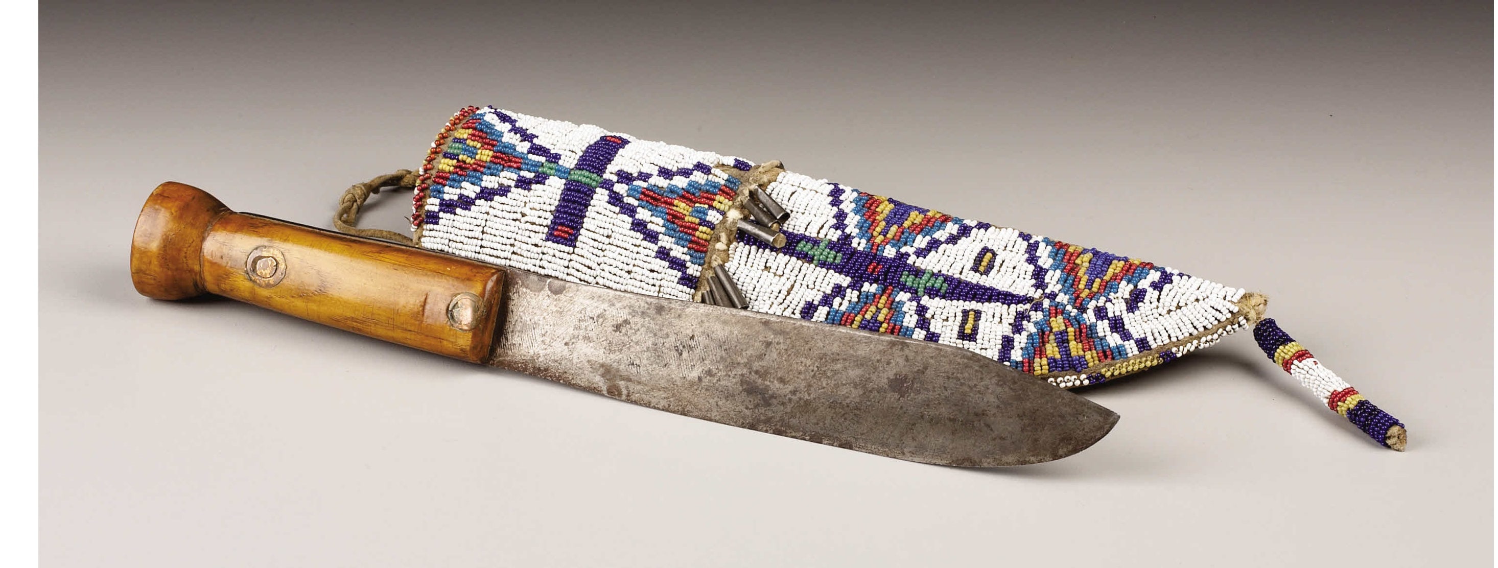 Sioux Beaded Hide Knife Sheath Native American Style Leather Etsy