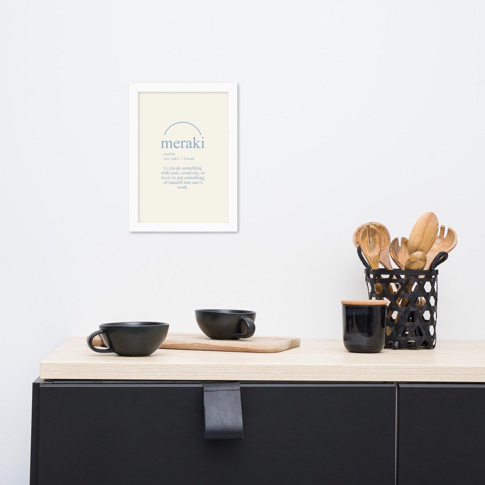 Meraki Poster – Greek Typography Art Print 21x30 Cm With Frame ...