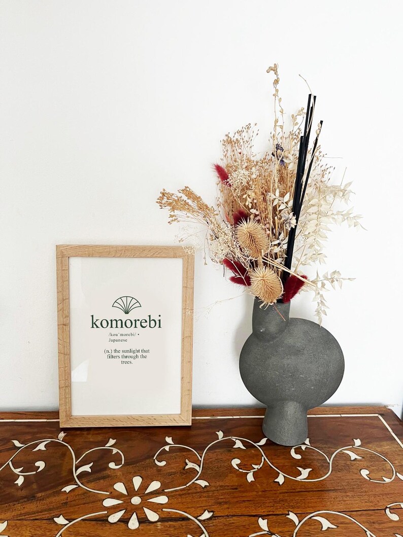 Komorebi Poster – Japanese Sunlight Typography Print 21x30 Cm With ...