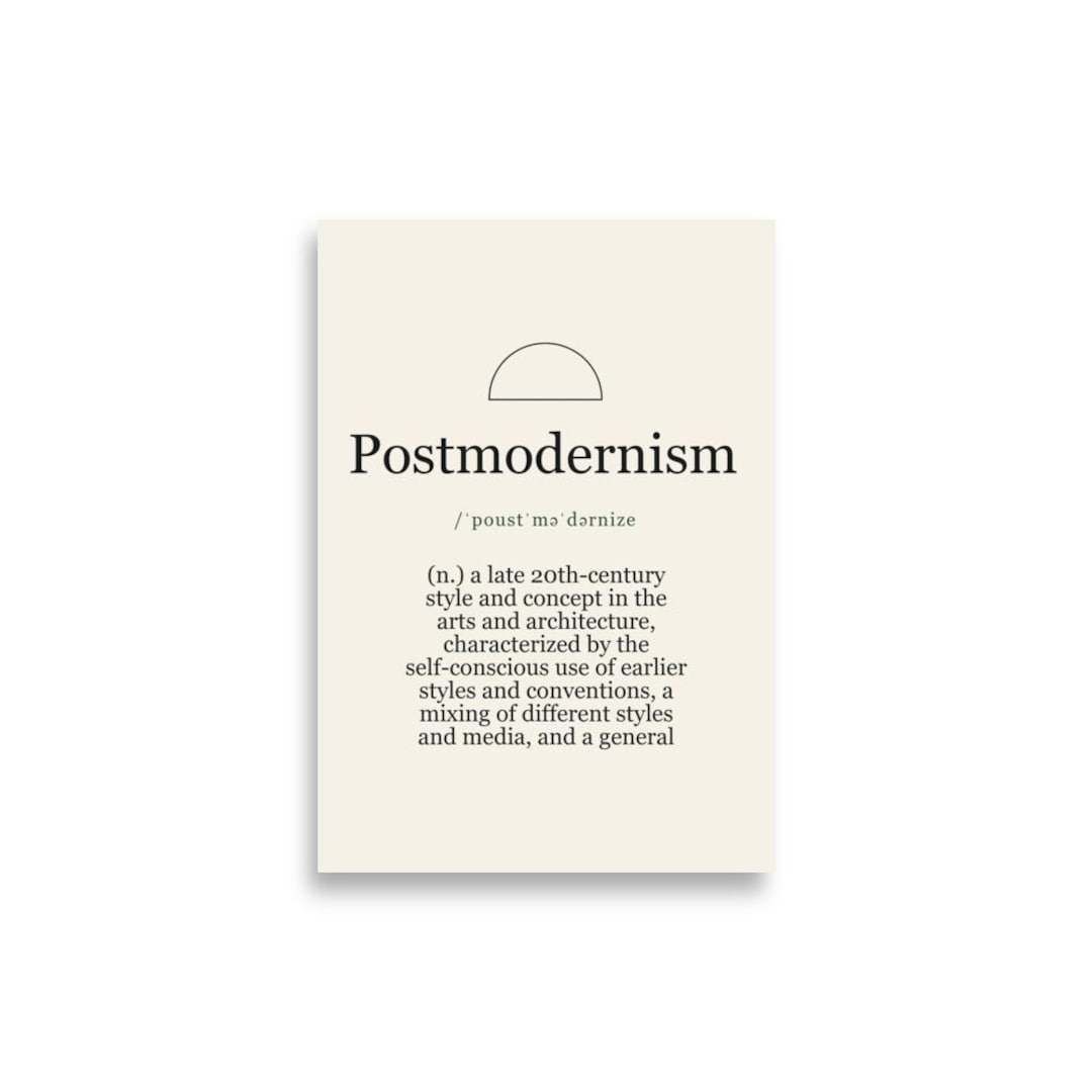 Postmodernism Poster – Minimal Typography Print A4 | Modern Postmodern ...