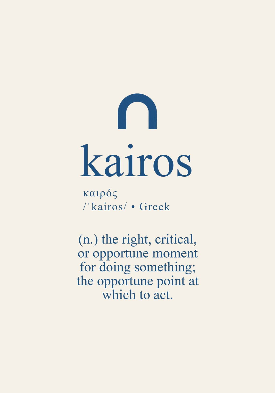 Kairos Poster – Minimalist Philosophy Typography Print 21x30 Cm With ...