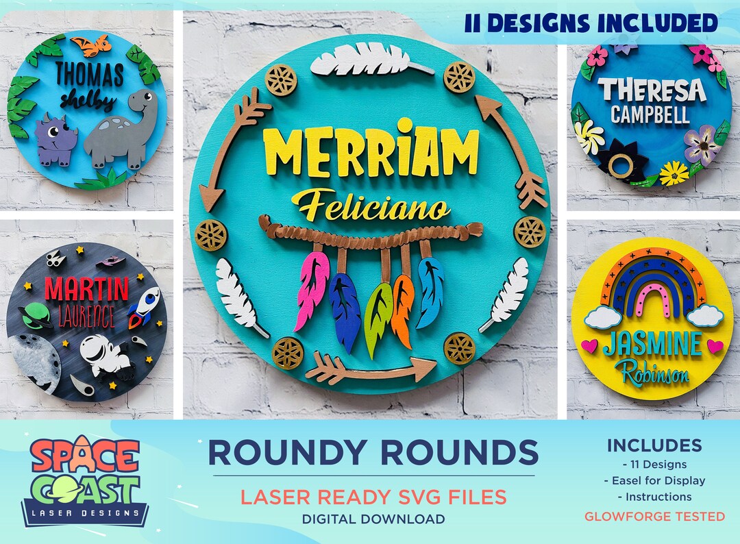 Roundy Rounds - Children Decor - SVG File Download - Glowforge Tested ...