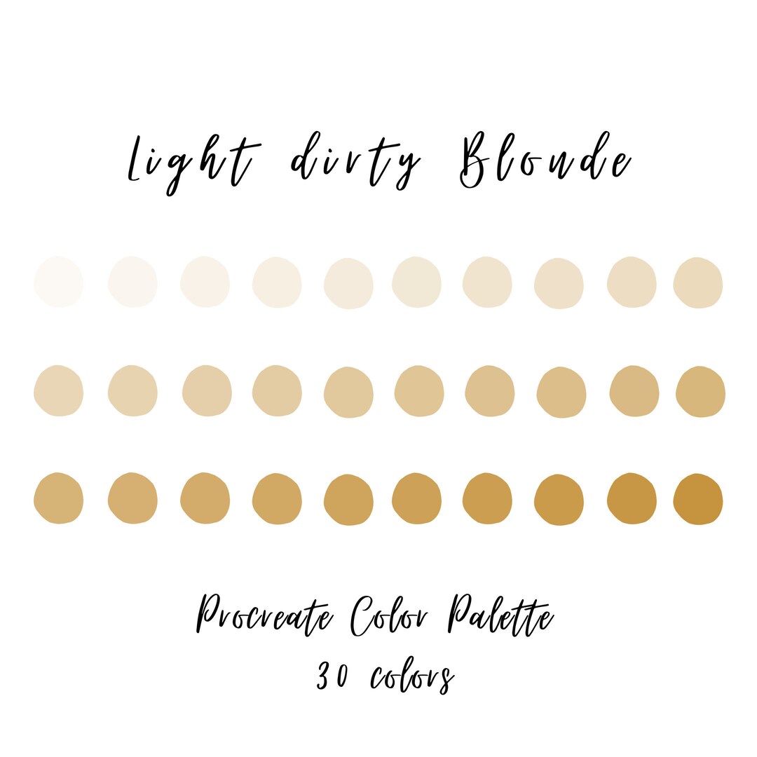 Light Dirty Blond Hair Color Palette for Procreate on iPad Instant ...