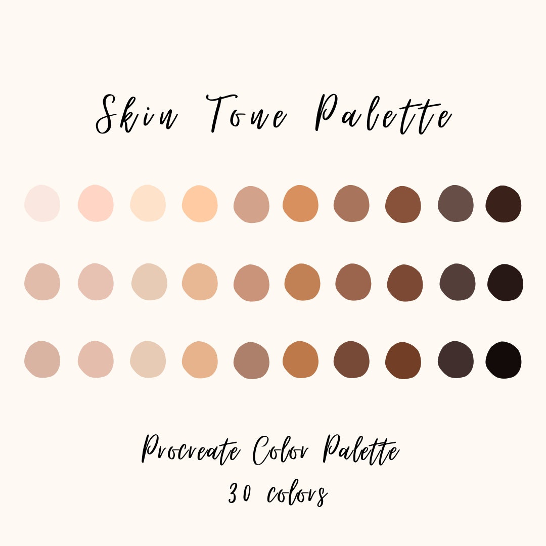 Procreate Skin Tones Color Palette 30 Handpicked Colors - Etsy