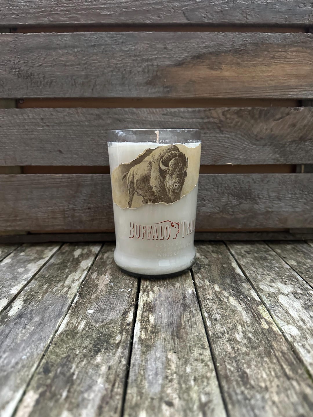 Buffalo Trace Bottle Candle Upcycled With Original Bottle - Etsy