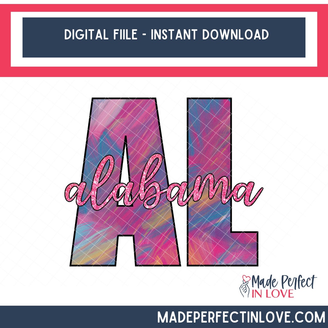 Pink Alabama PNG, Alabama State Sublimation Designs, Alabama PNG ...