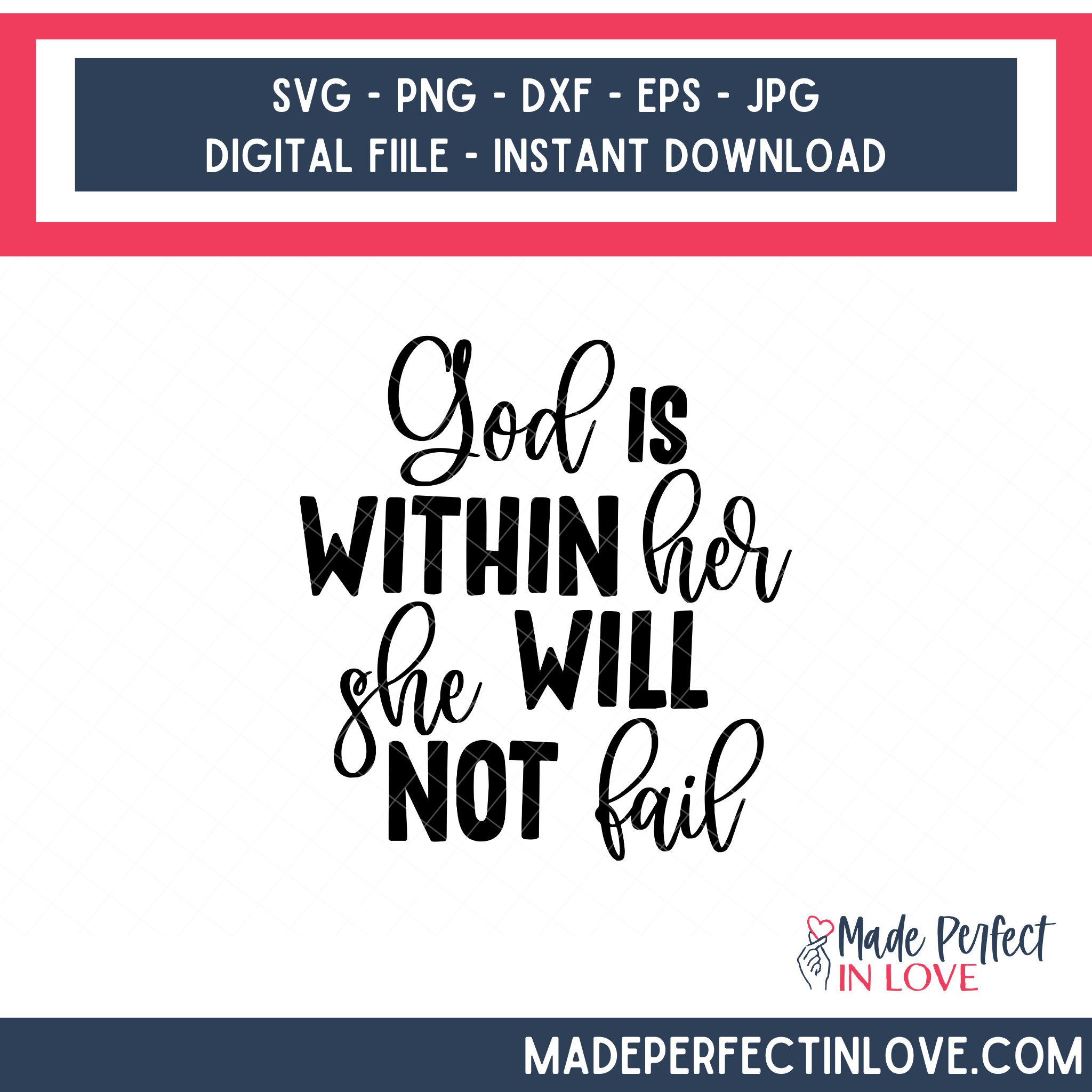 God is Within Her She Will Not Fail Svg, God is Within Her She Will Not ...