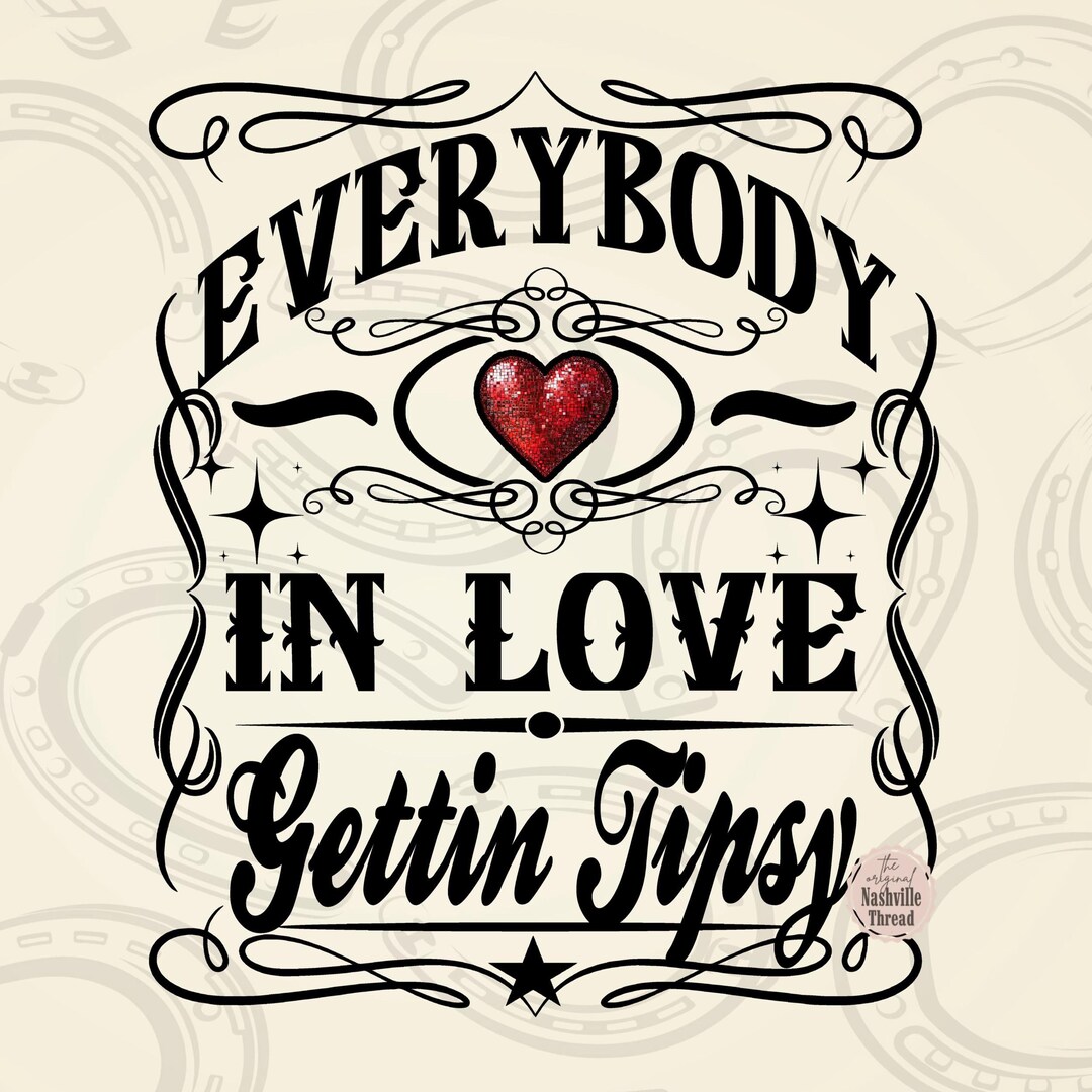 Love Tipsy PNG, Retro Western Heart Design (digital Download) - Etsy