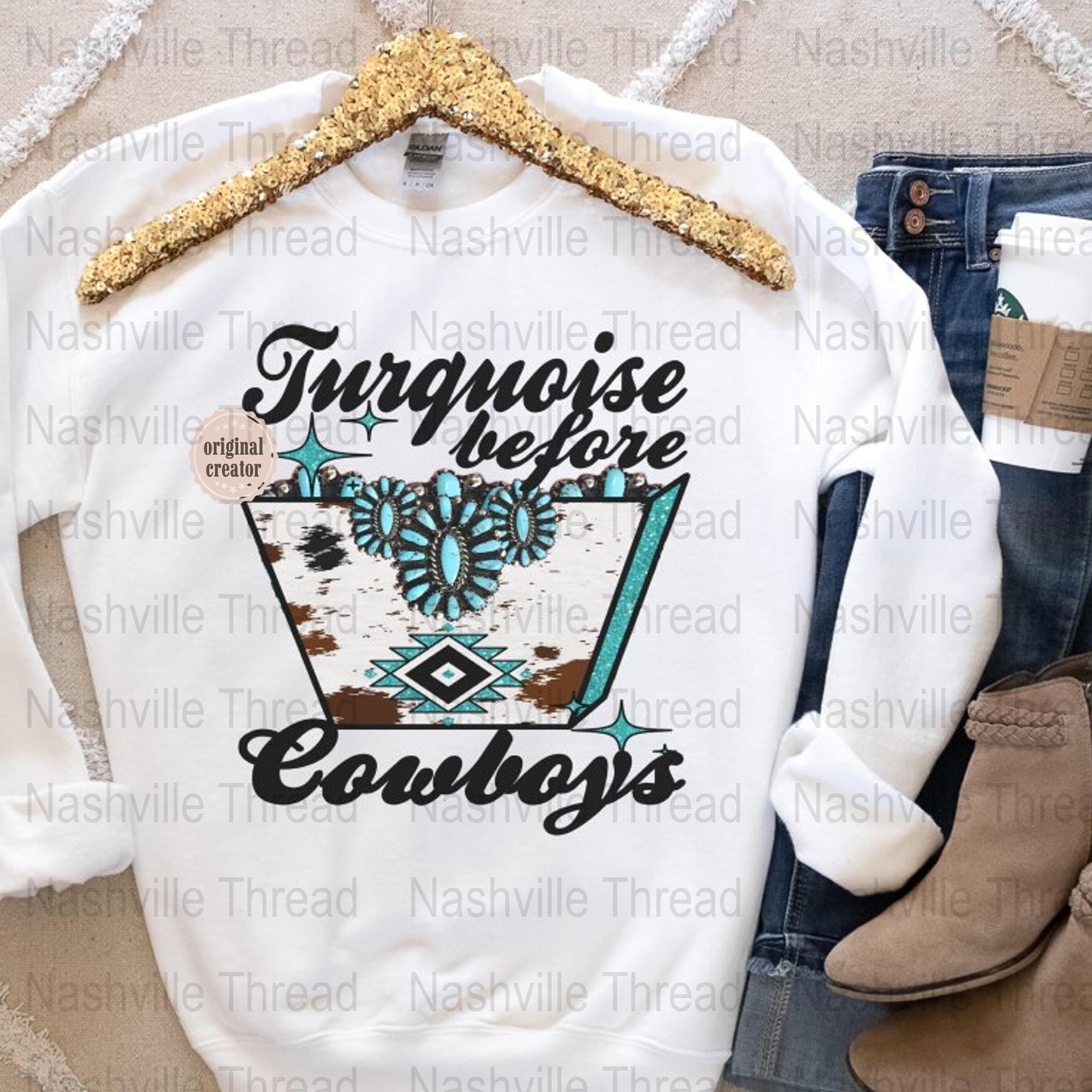 Turquoise Before Cowboys, Western Turquoise Jewelry PNG, Retro Cowgirl ...