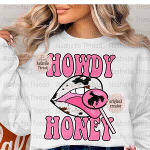 Howdy Honey PNG, Retro Cowgirl, Valentine's Day, Western Sublimation ...