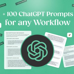 100 Best Chatgpt Prompts for All Kinds of Workflow - Etsy