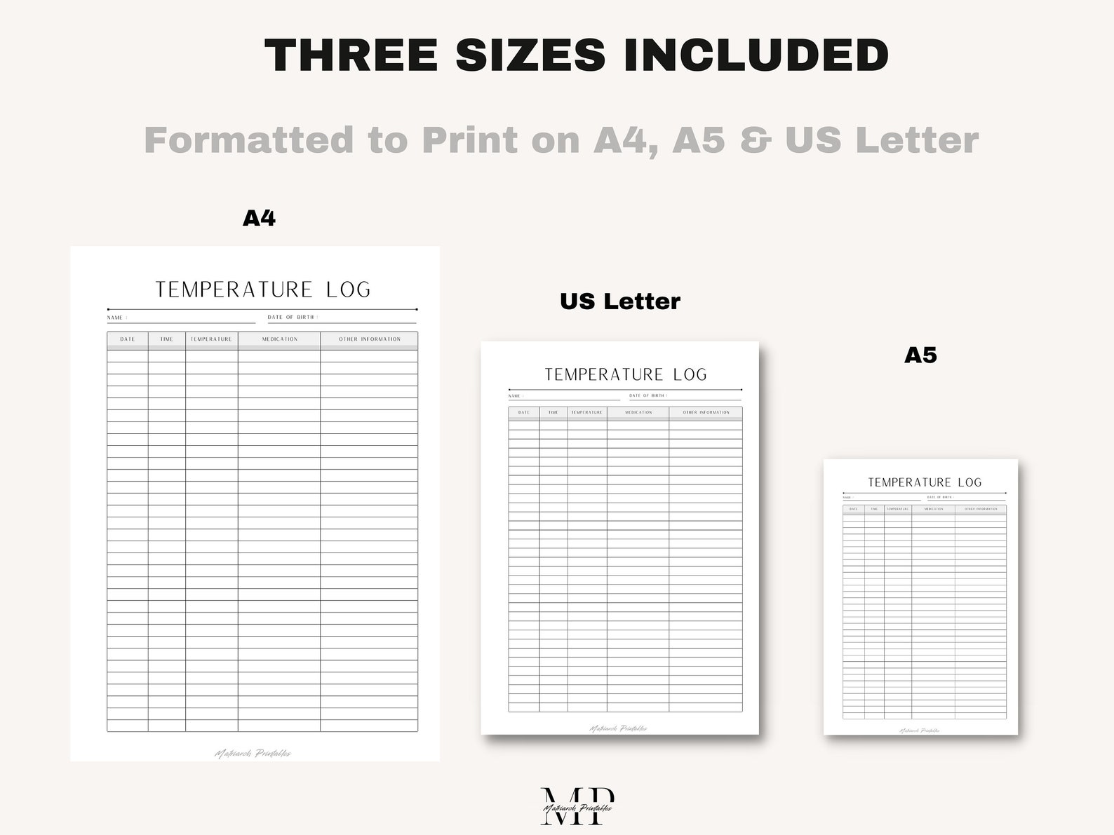 Temperature Log | Temperature Tracker | Baby Temperature Log | Baby ...