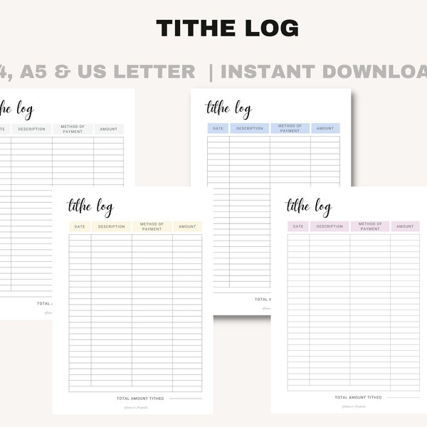 Church Tithe Log - Etsy