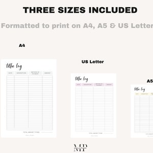 Tithe Log | Donations Log| Tithes & Offerings Log | One Page Giving Log ...