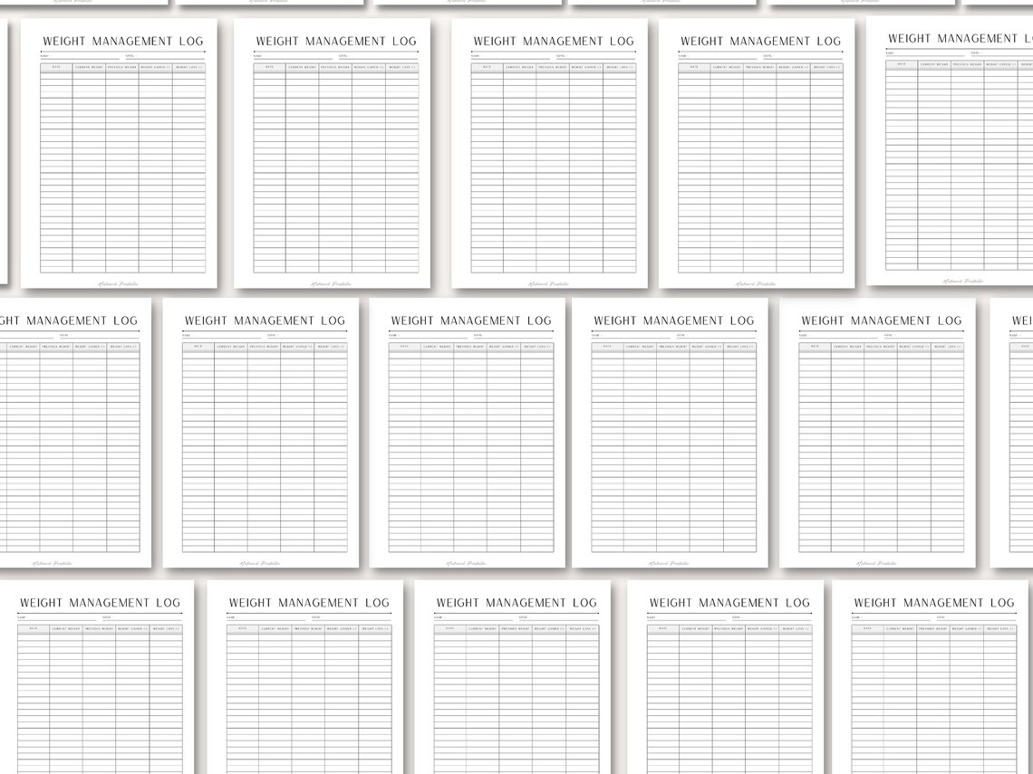 Weight Management Tracker Weight Management Log Healthy Lifestyle ...