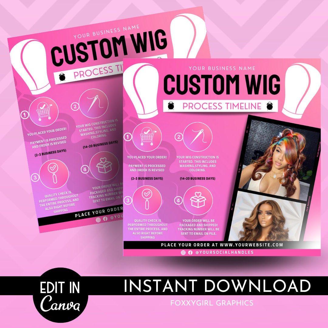 DIY Wig Construction Flyer, DIY Wig Flyer, Editable Custom Unit Flyer ...