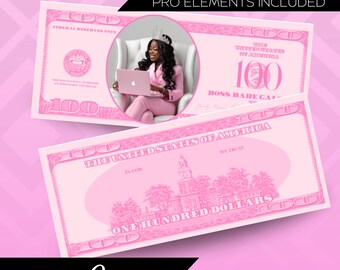 100 Dollar Bill Template, Custom Game Party Play Money, Add Your Text ...