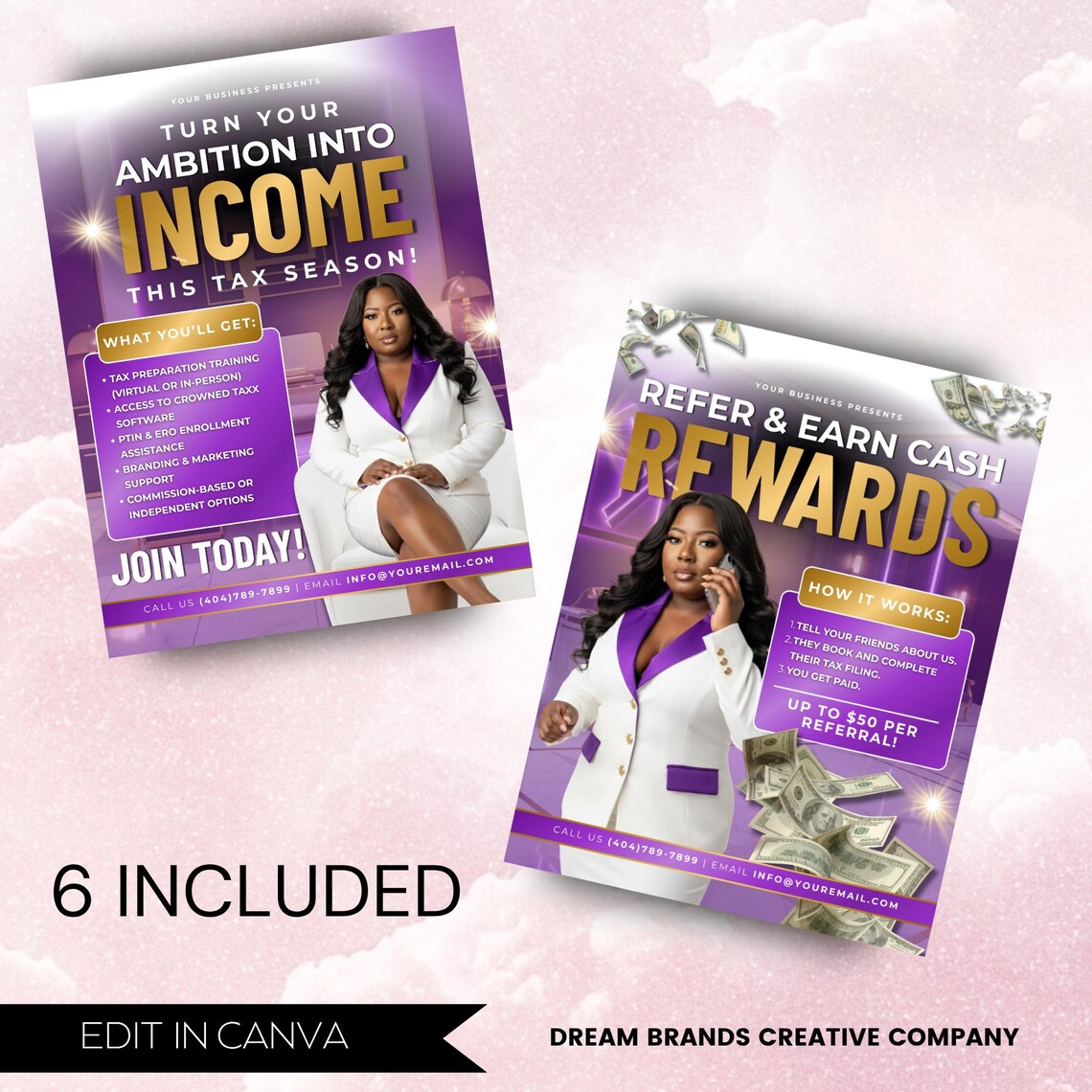 6 Fully Editable Tax Prep Service Flyers, 2026 Tax Season Flyers ...