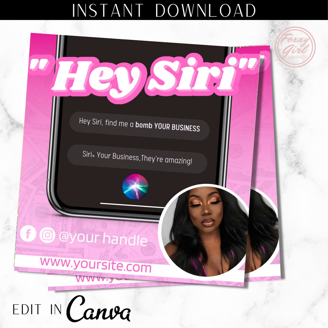 Hey Siri Editable Booking Flyer | Appointments Available | Hair | Lash ...