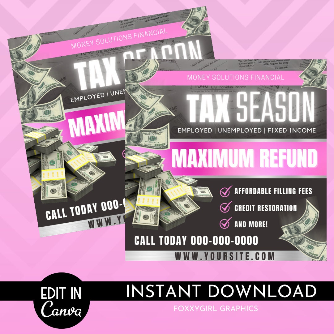 DIY Canva Tax Season Flyer, Tax Sale Instagram Template, Tax Season ...
