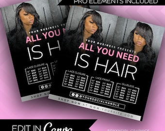 DIY Ready to Wear Wig Flyer, Social Media Post, Sale, Graphic Design ...