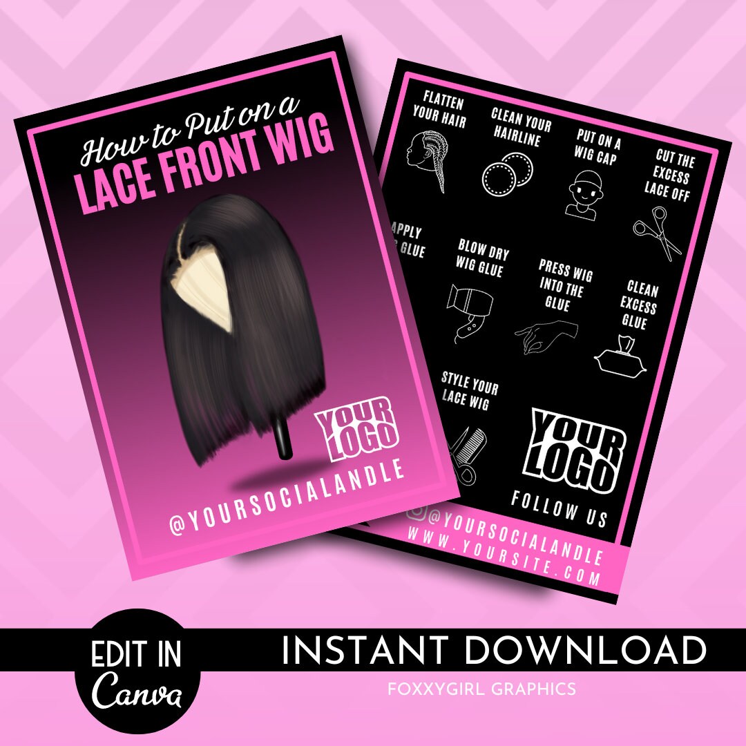 Wig Install Card Template | Lace Wig Install Card Template | Lace ...