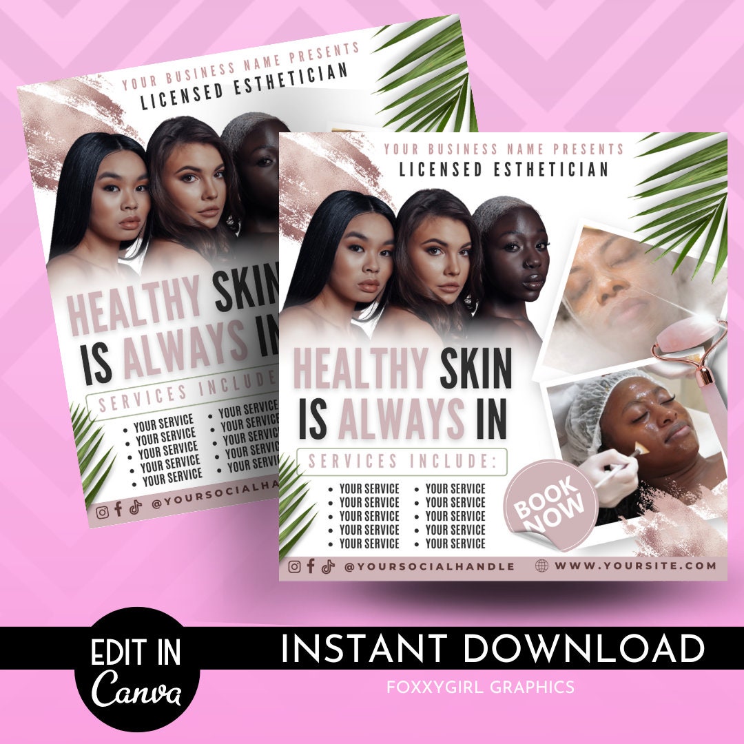 DIY Facial Treatments Flyer, Facial Specials Flyer, Facial Spa Flyer ...